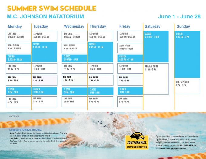 Pool Hours and Policies | Campus Recreation | The University of ...